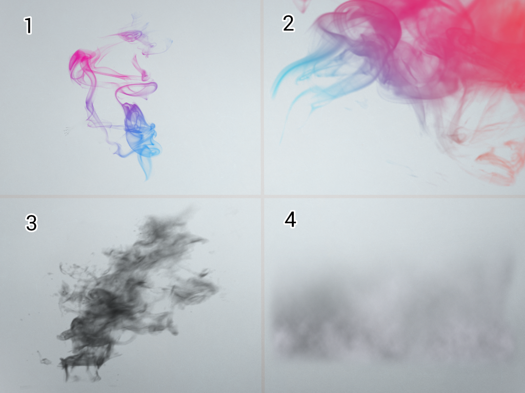 Mentahan asap biasa dan berwarna PNG