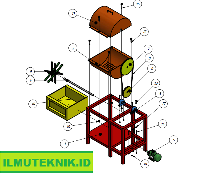 ILMU DESAIN : DESAIN MESIN PEMISAH BIJI KAPUK DENGAN AUTODESK INVENTOR 2016