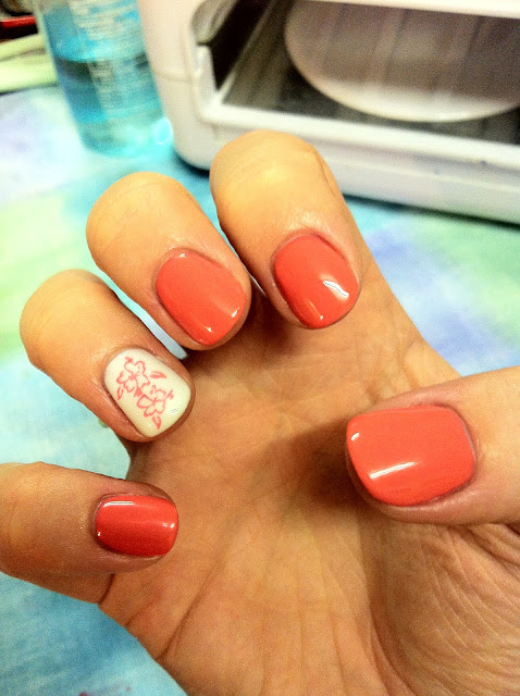 Brush up and Polish up!: CND Shellac Nail Art - Tropix Hawaiian Print