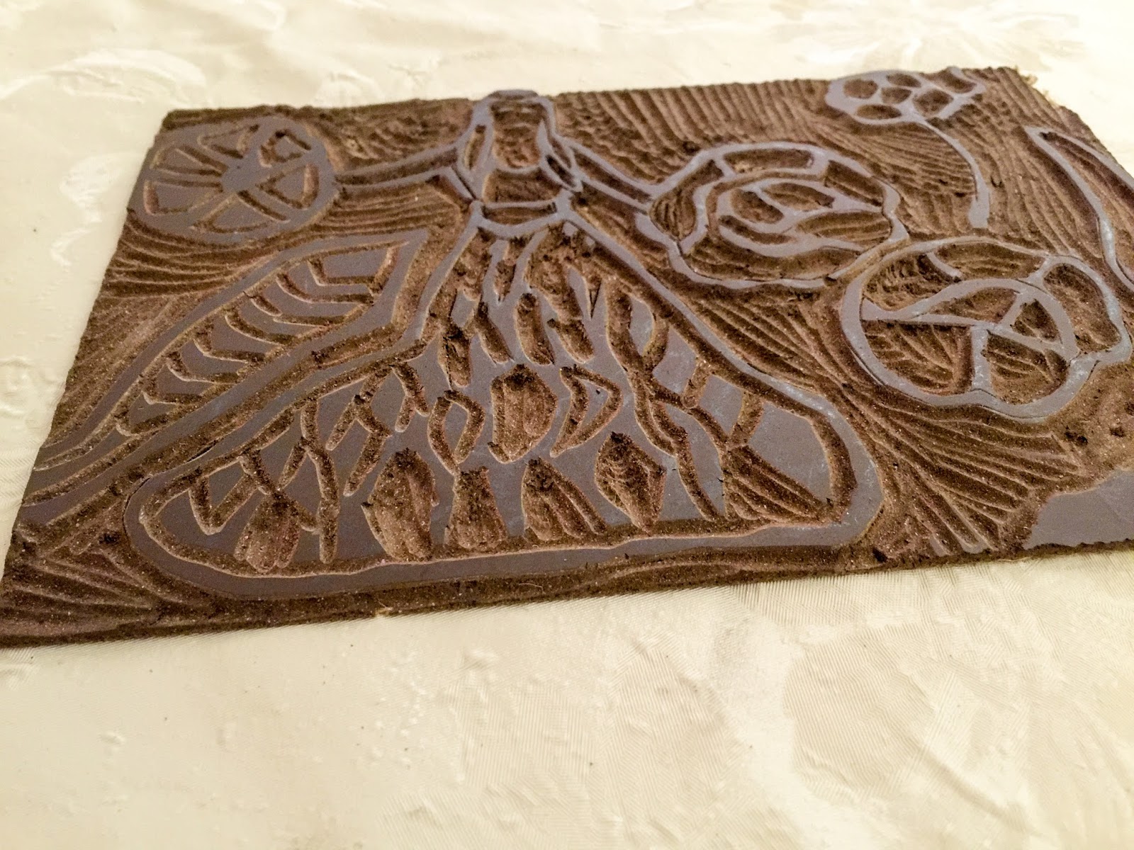 Nähblog 'Sauber eingefädelt': Linolschnitt – Linoldruck auf Papier und ...