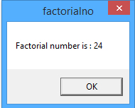 Program to find the factorial of a number in vb 6.0 ~ VB Expert