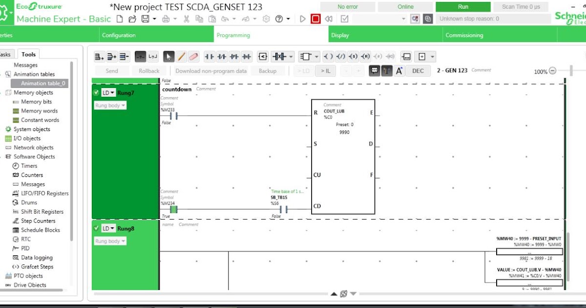 Timer Countdown Programming PLC M221 Schneider | Mekanik Elektronik ...