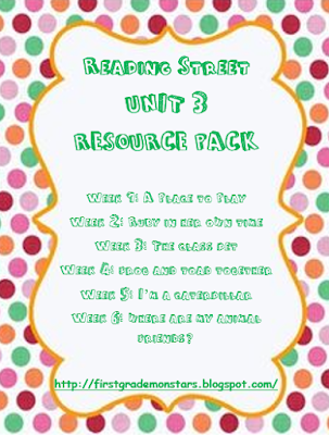 FIRST GRADE MON-STARS: Reading Street Unit 3 Resource Pack