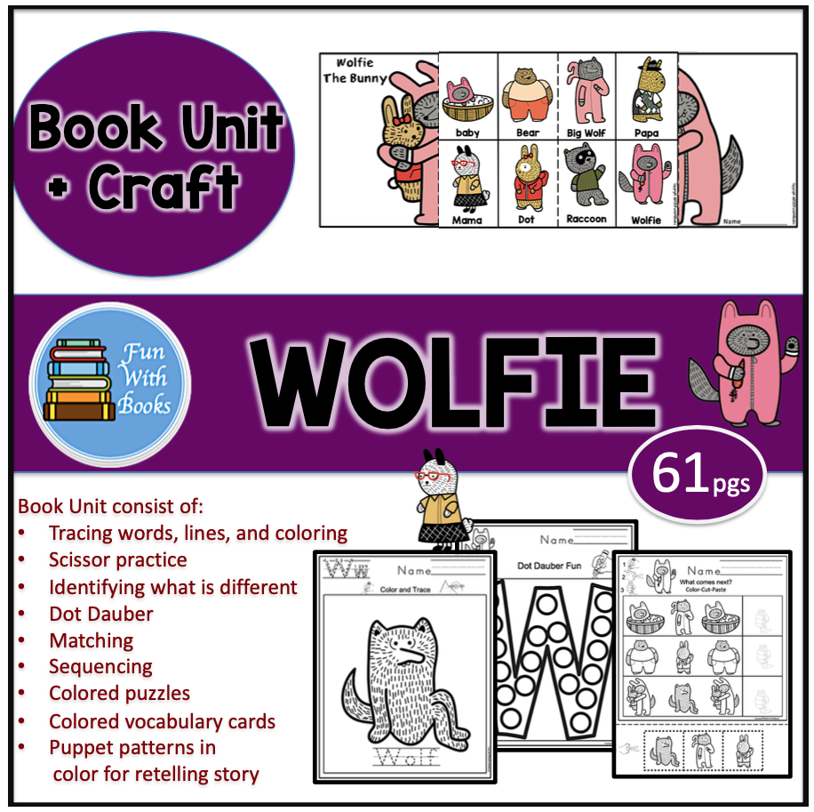 WOLFIE THE BUNNY BOOK UNIT AND CRAFT ~ Book Units by Lynn