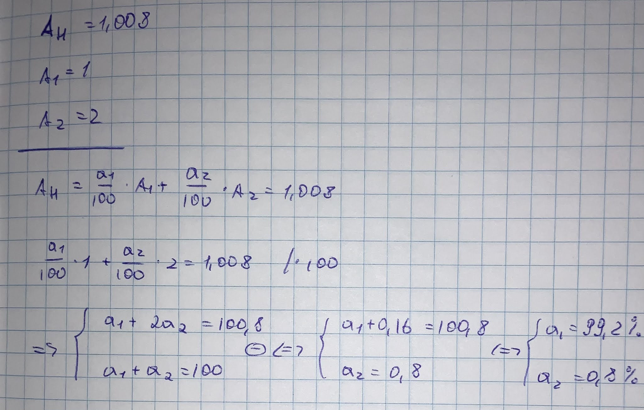 Adelina Cazacu: Chimie. Exerciții cu izotopi