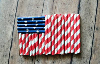 Paper Straw American Flag | Munchkins and Mayhem
