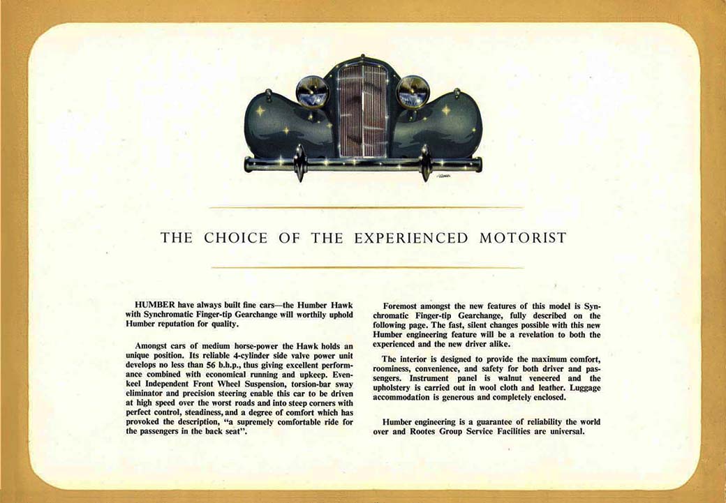 .: 1948. Humber Hawk. brochure (English)