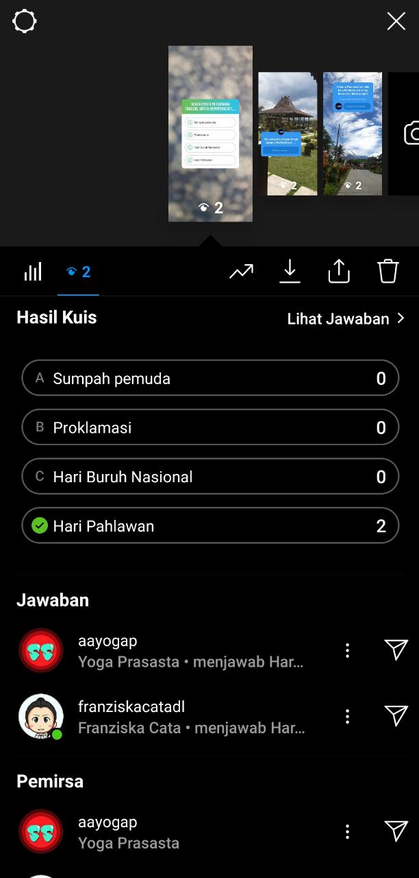 Kuis di Instagram - SINAUSE.ID