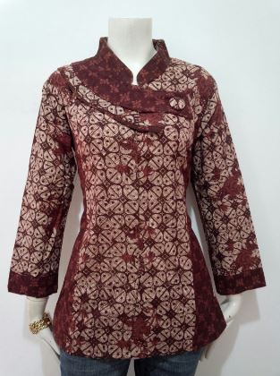 12+ Contoh Model Blouse Batik Atasan Wanita Modern 2023