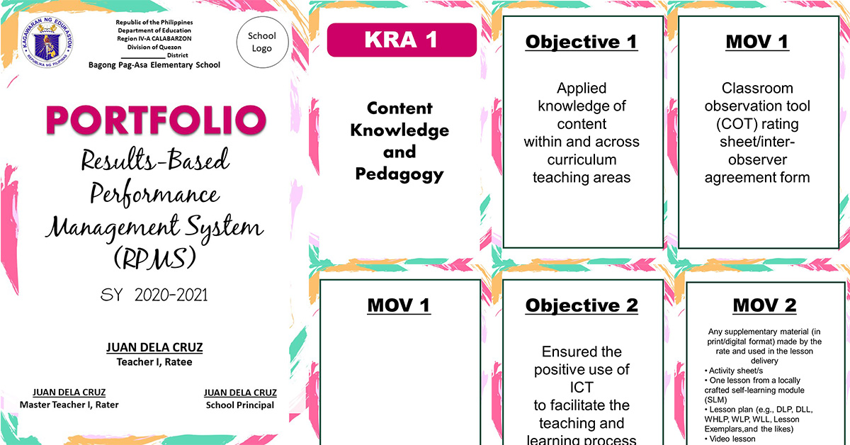 NEW RPMS E-PORTFOLIO FOR TEACHERS (Designs 9-12) Free Download - DepEd ...