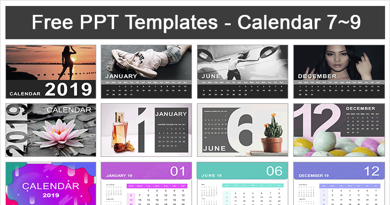 Desain template kalender powerpoint 2019 free - Jualdesainku