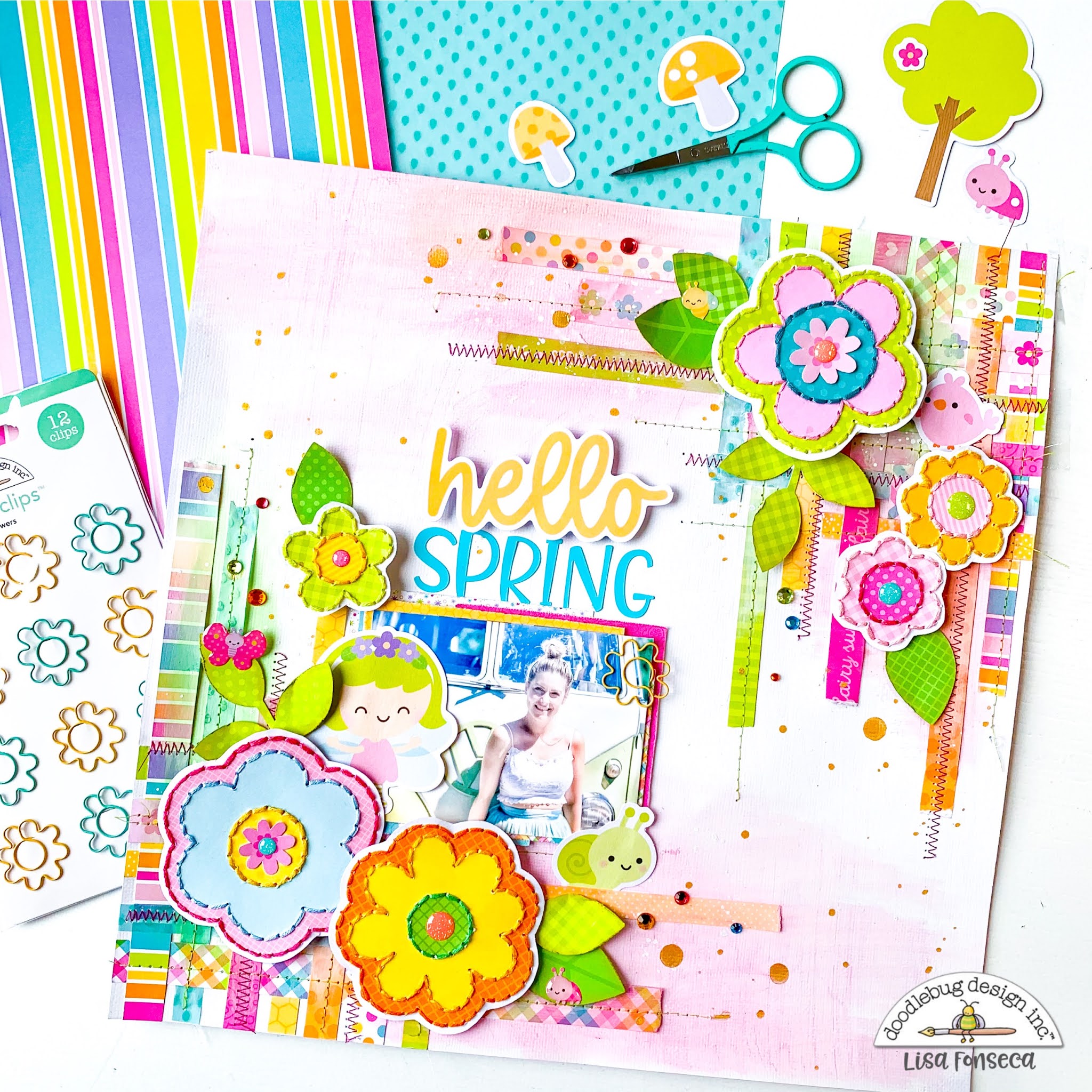 Doodlebug Design Inc Blog: FAIRY GARDEN HELLO SPRING LAYOUT | with Lisa
