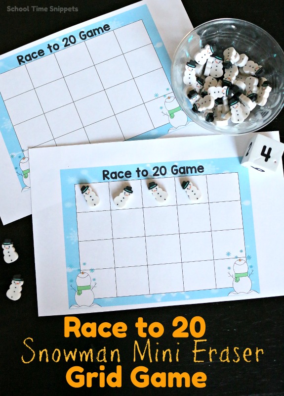 Snowman Math Counting Game | School Time Snippets