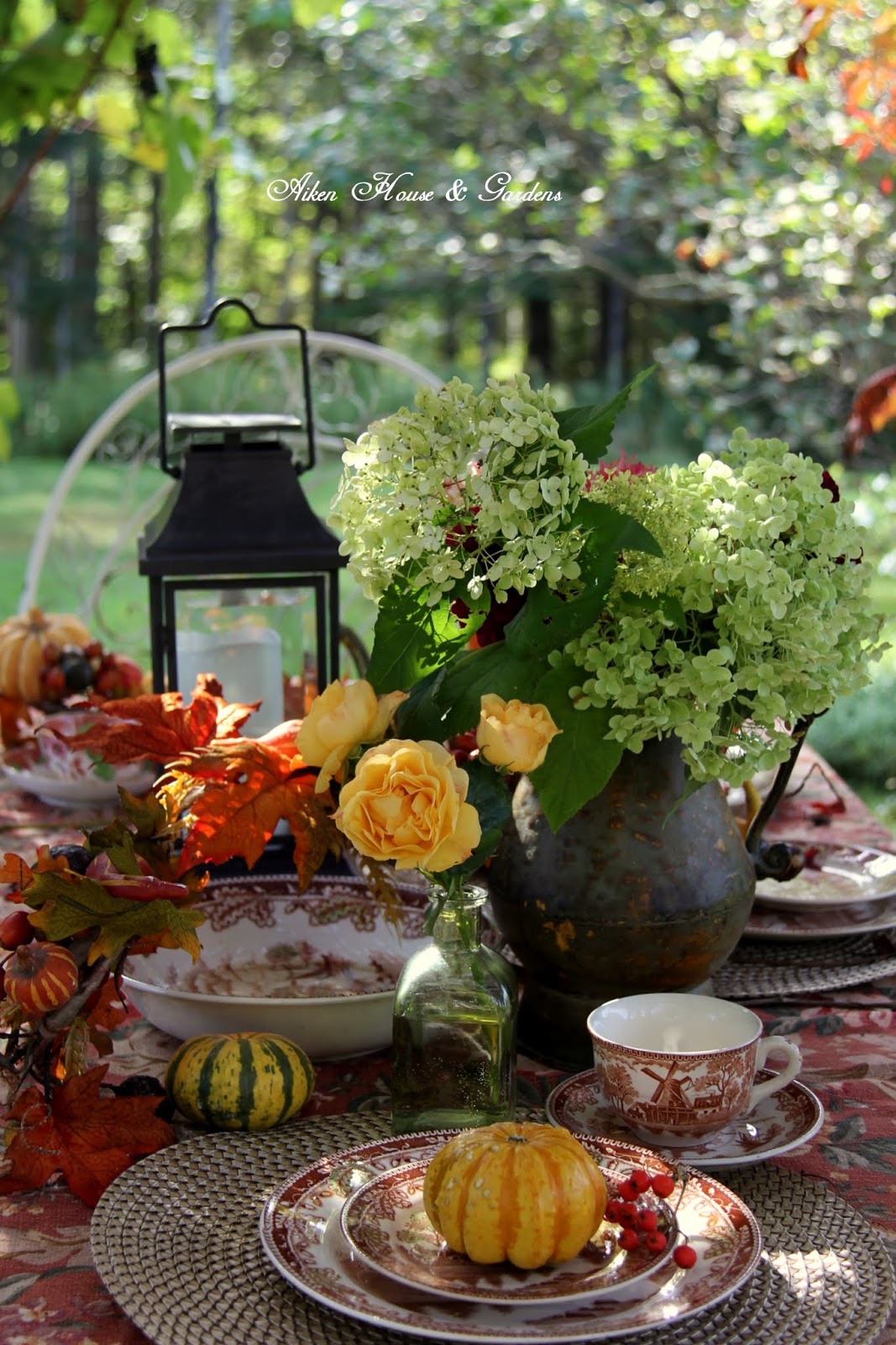 Aiken House & Gardens: Autumn Tablescape in the Terrace