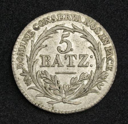 Switzerland coins 5 Batzen Silver Coin of 1816, Swiss Canton Luzern ...