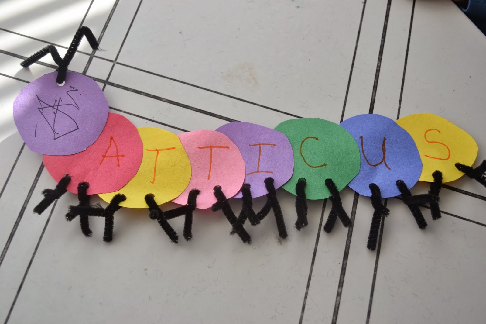 Caterpillar Craft (thanks, Pinterest!) | Chronicles of a Knaptime Knitter