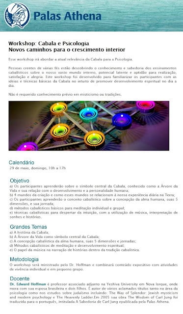 Dr. Edward Hoffman: Dr. Edward Hoffman no Brasil - Workshops / Palas Athena