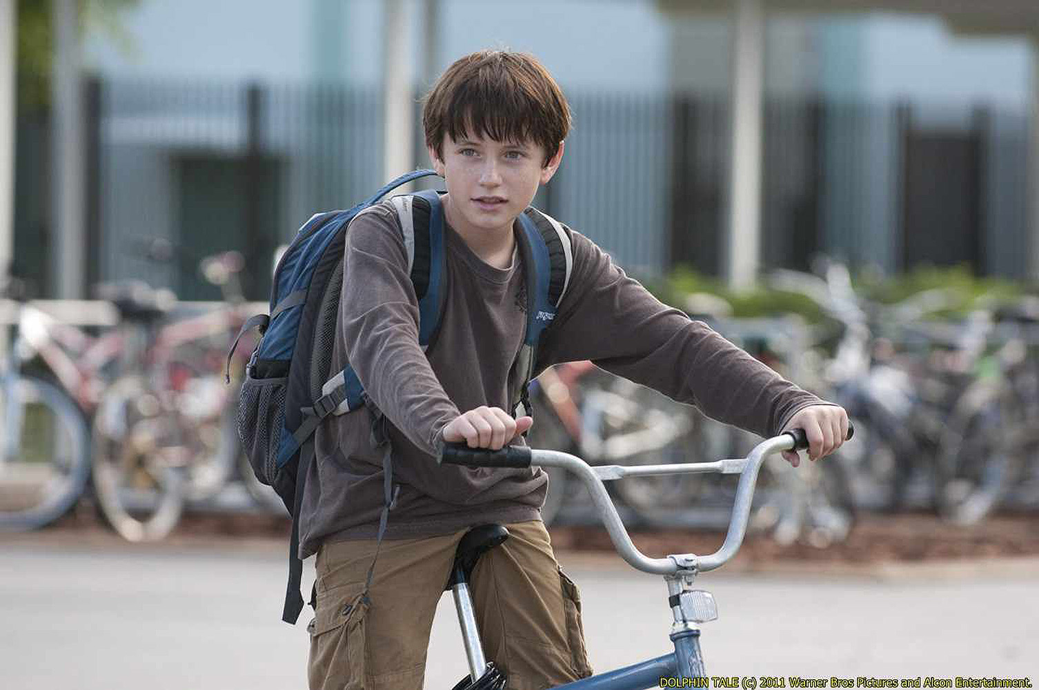 Kid Actor Nathan Gamble Bonds with Animal Star of "Dolphin Tale" (Opens ...