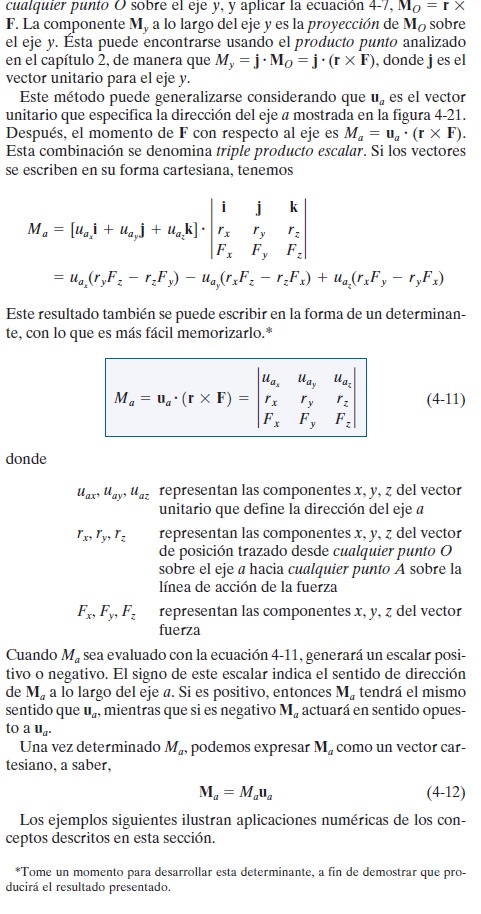 Momento de una fuerza con respecto a un eje específico: Análisis ...