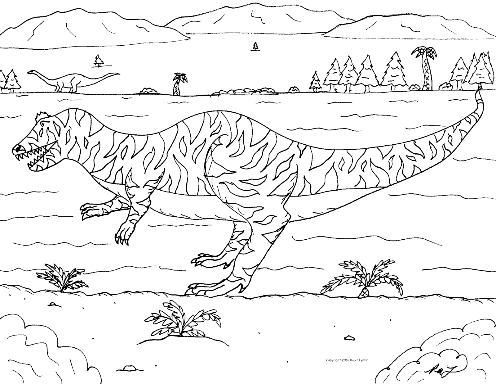 Robin's Great Coloring Pages: Big Al the Allosaurus