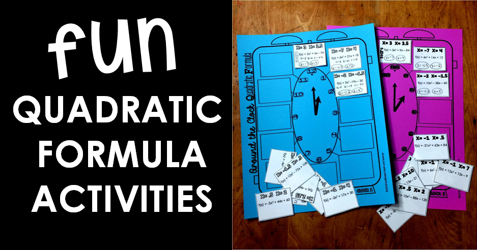 Scaffolded Math And Science Fun Quadratic Formula Activities Scaffolded Math And Science Fun Quadratic Formula Activities