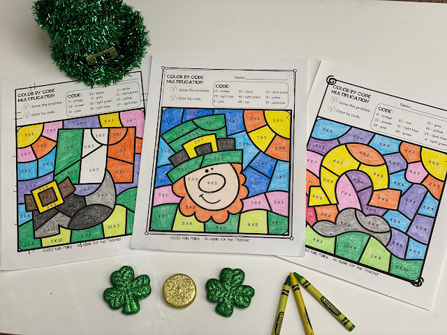 An Apple For The Teacher: St. Patrick's Day Color By Number
