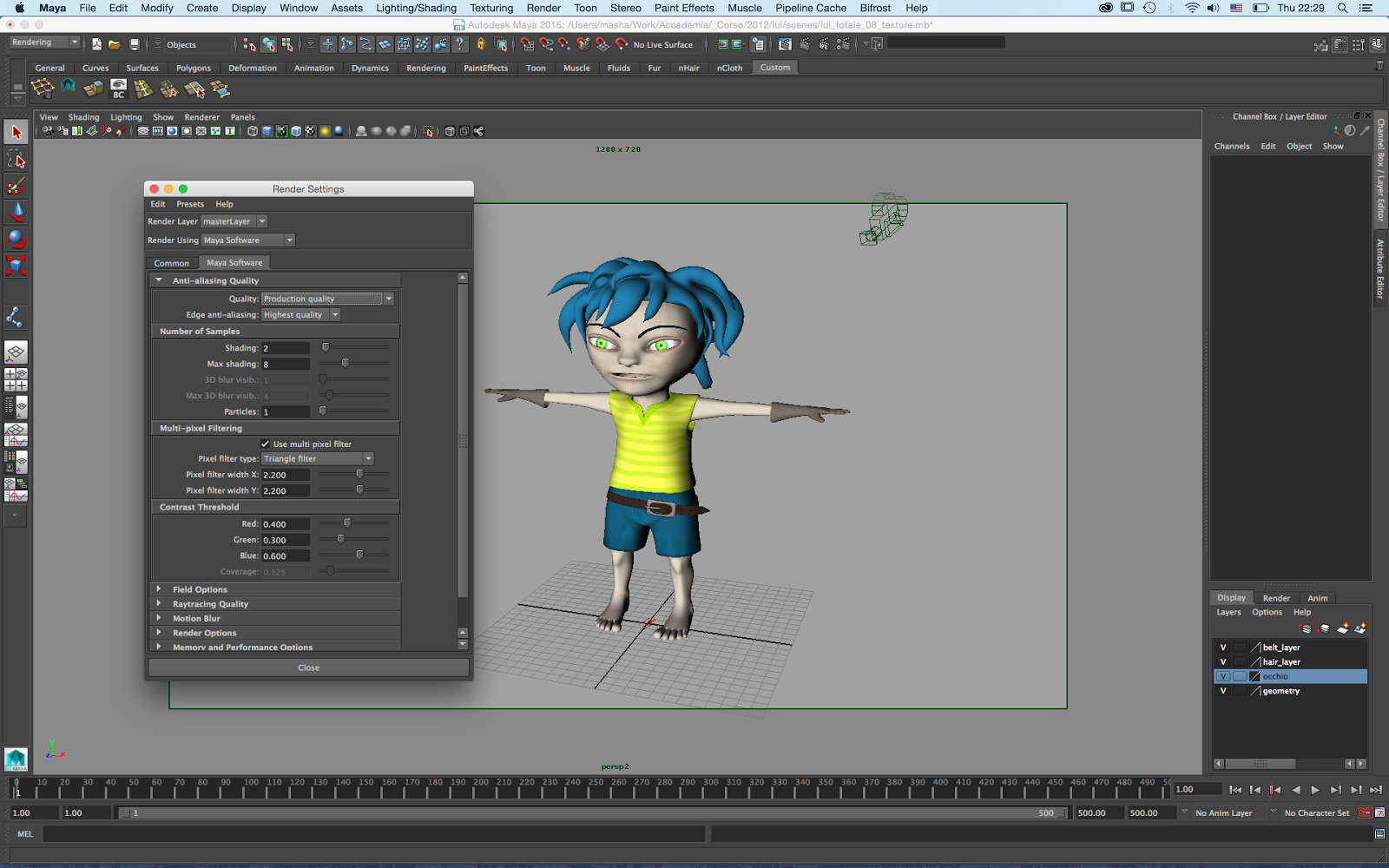 Tecniche di animazione digitale: Rendering base
