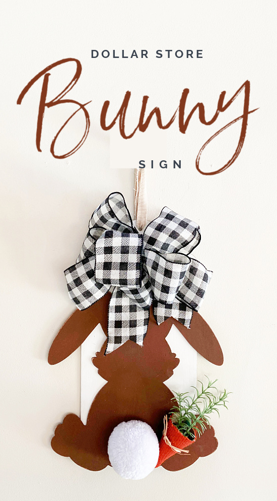 Dollar Store Bunny Sign Makeover
