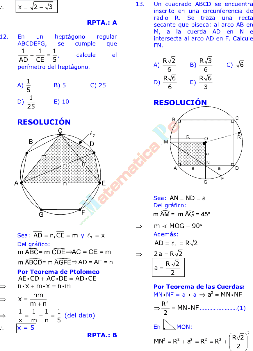 POLIGONOS REGULARES EJEMPLOS Y EJERCICIOS RESUELTOS DE GEOMETRIA
