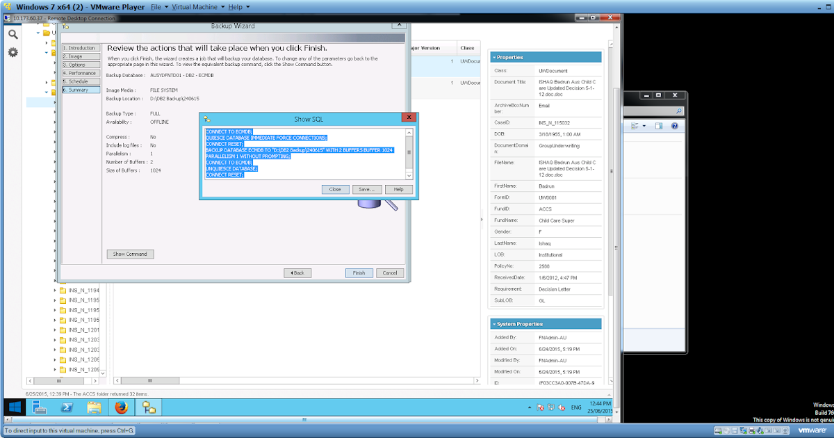 Zen Consulting Db2 Backup Of The Database