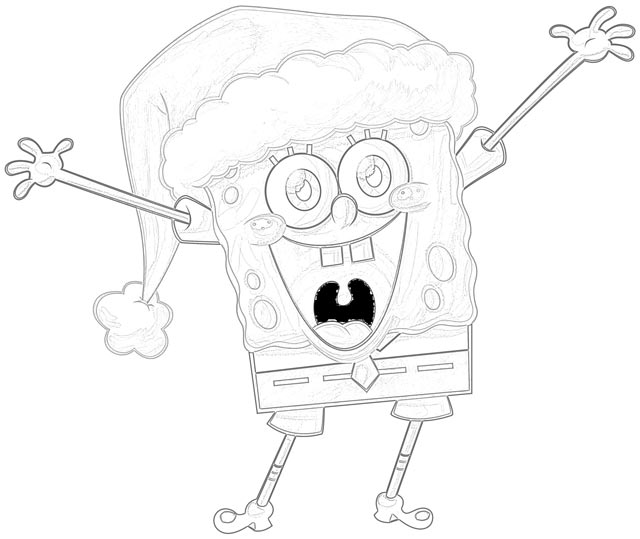 Christmas Spongebob Squarepants Coloring Pages