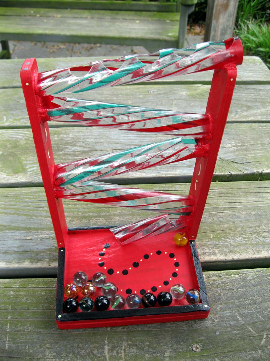 manspace folk art: Mini Red Marble Roller, Wooden Toy