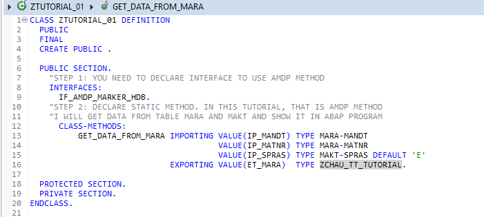 SAP ABAP Central: First Program with AMDP method