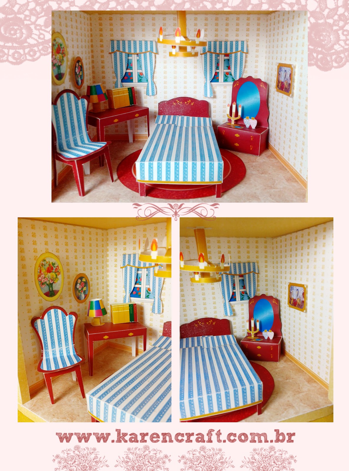 Papercraft house - Bedroom | Karencraft