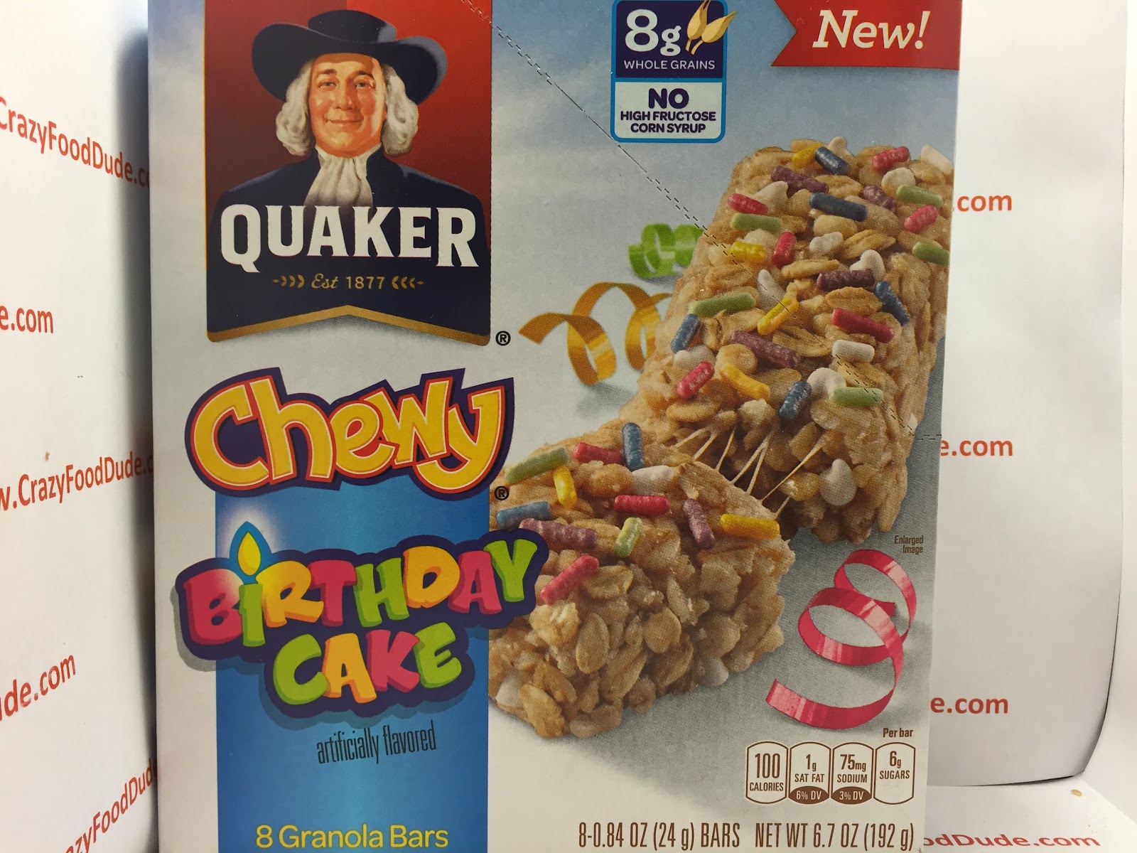 Crazy Food Dude: Review: Quaker Chewy Birthday Cake Granola Bars