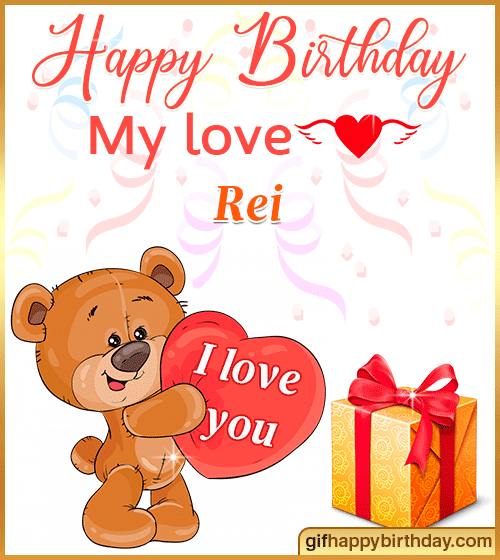 Wish Happy Birthday GIFs with Name Rei