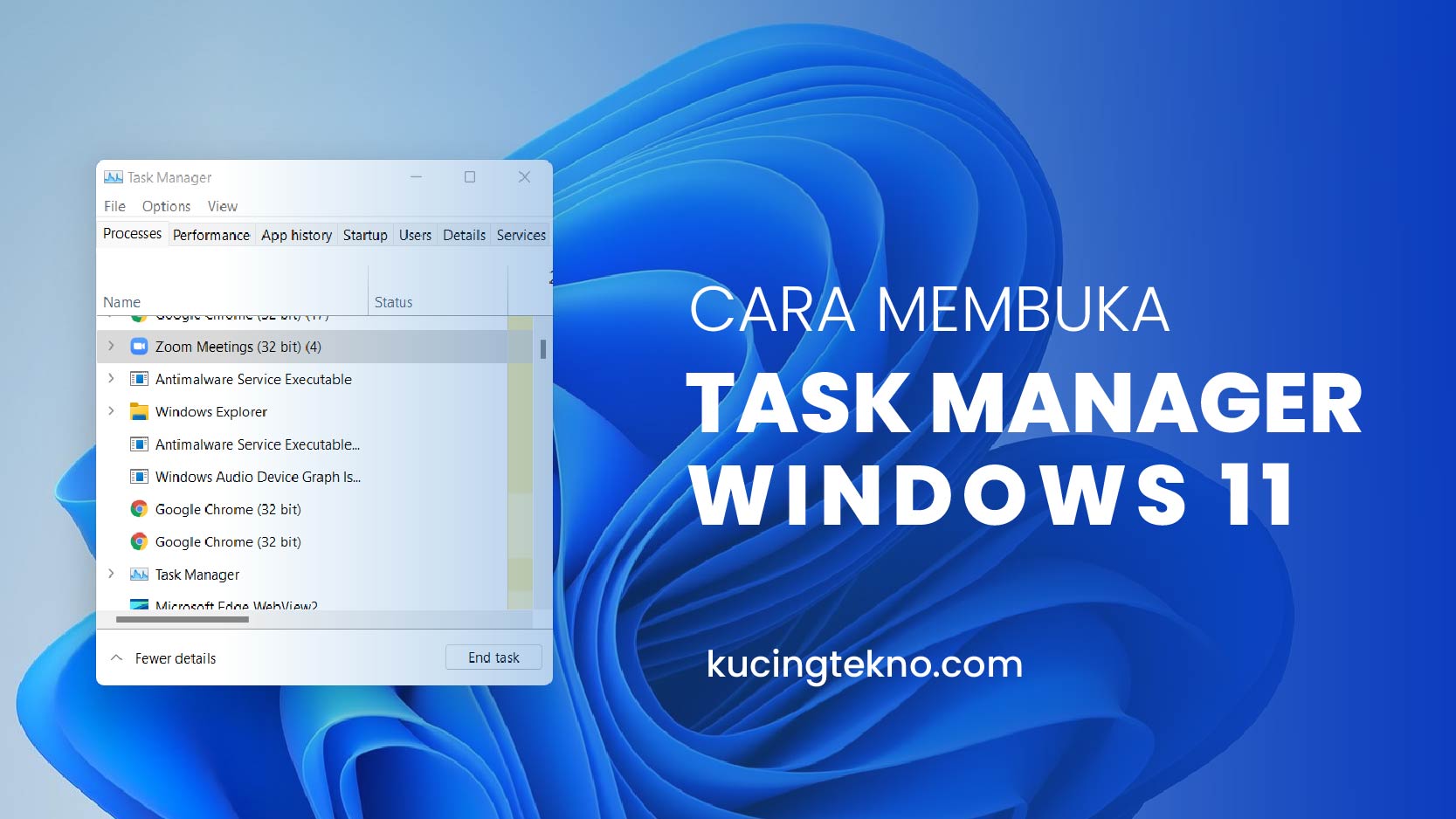Cara Membuka Task Manager di Windows 11 - kucingtekno.com