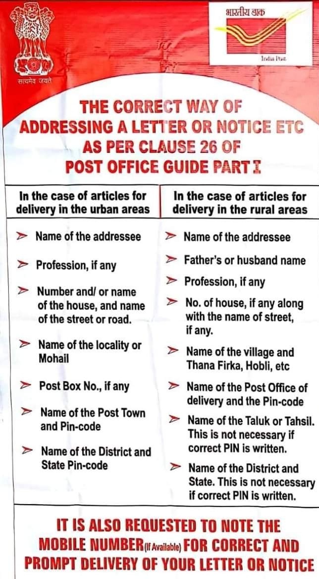 Correct way of addressing a letter or notice etc.,