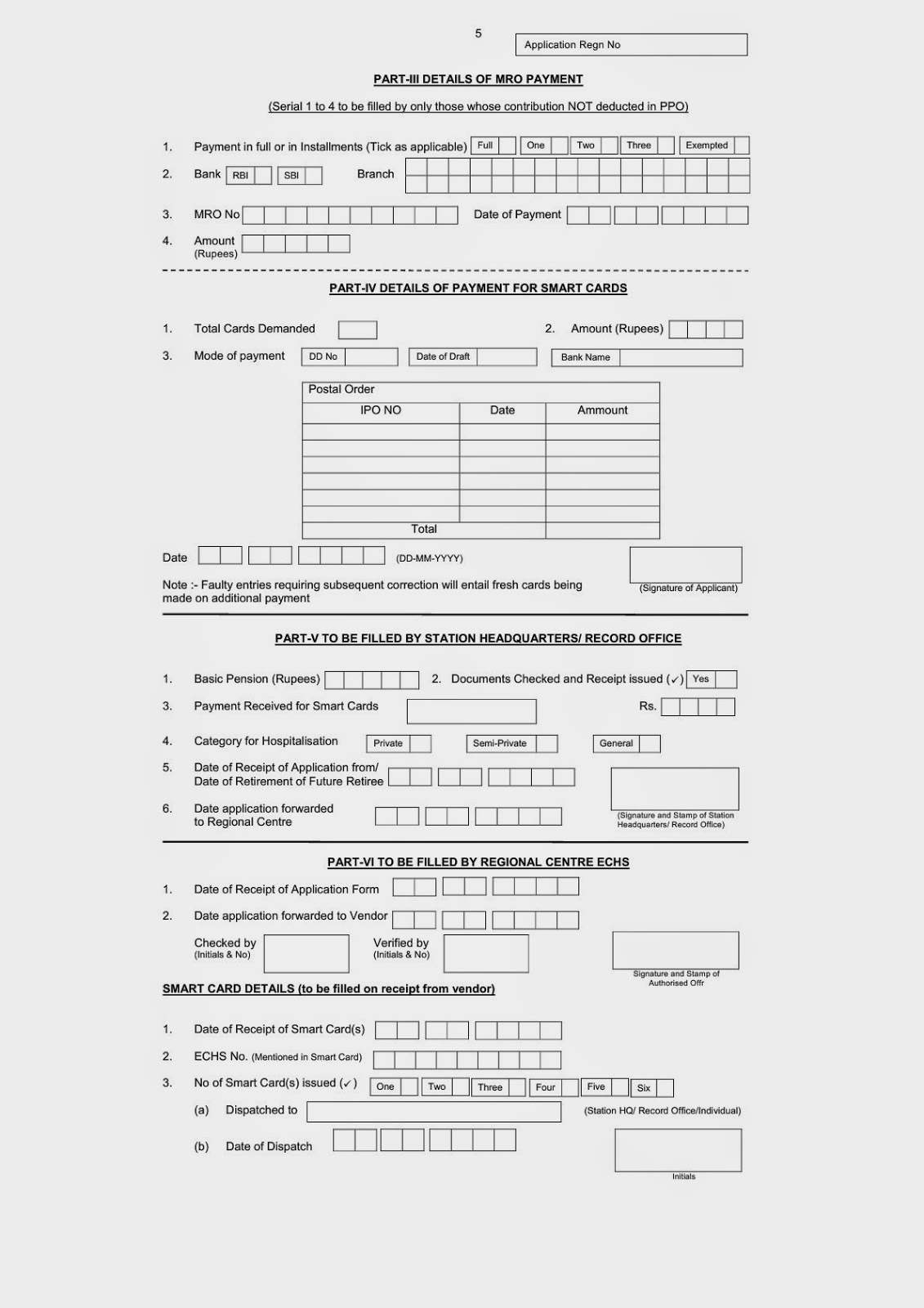 ECHS Application Form for Membership (Rev 2015) | Central Govt ...
