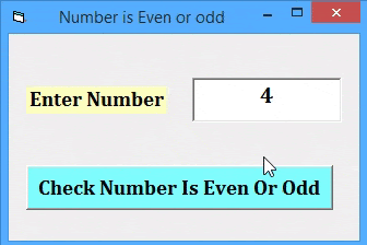 How to check whether a given number is even or odd in visual basic 6