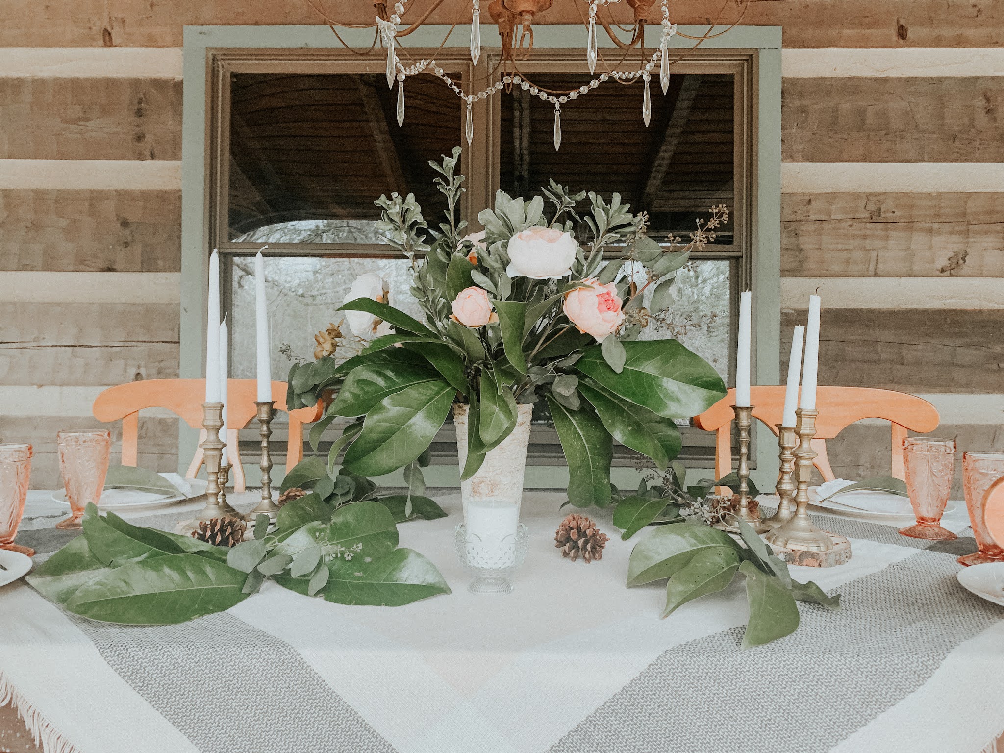 Rustic Pink Winter Tablescape | The Roots of Home