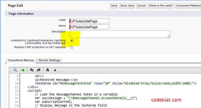 Implement lightning message service in salesforce