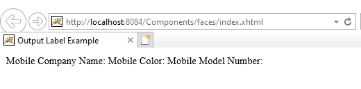 JSF Label, Text Field, Text Area and Input Secret