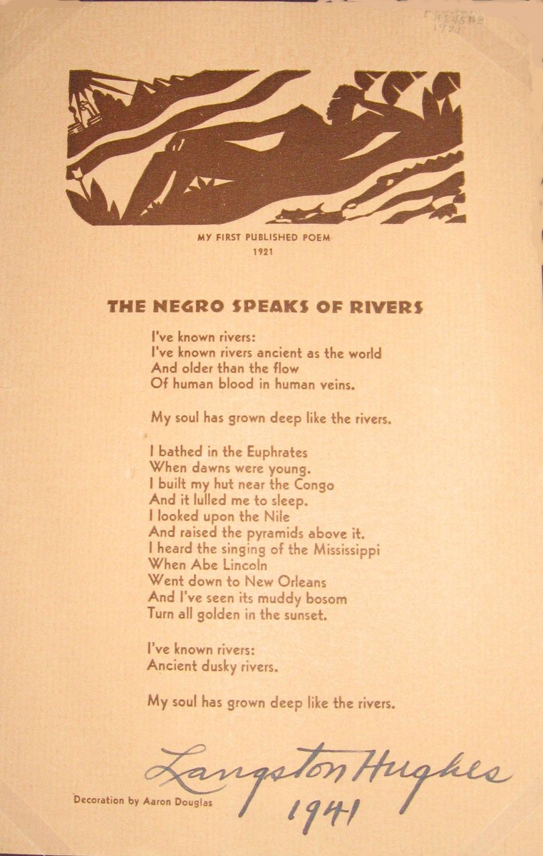 Langston Hughes reads his poem "The Negro Speaks of Rivers" (1921)