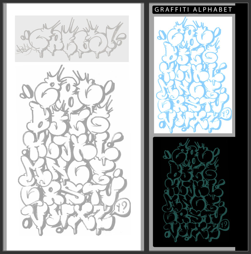 Graffiti Alphabet Throw Up Letters - Letter Format