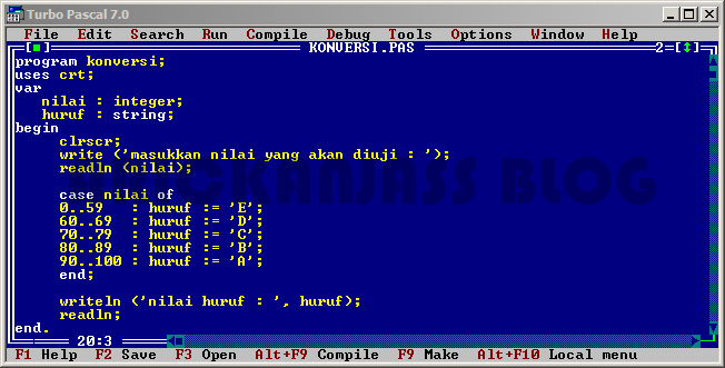 pascal : teknik percabangan if then & case of