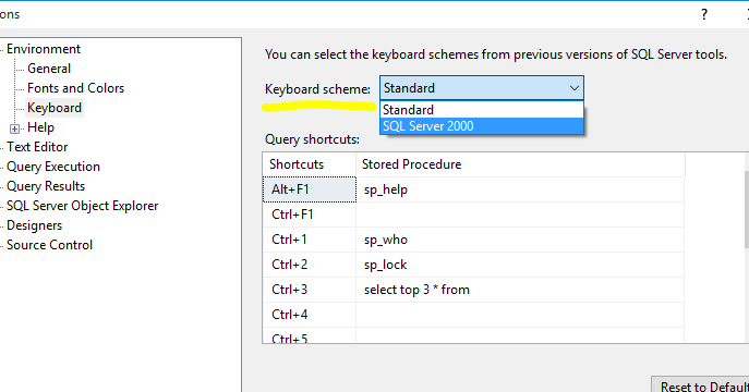 SSMS - Keyboard shortcut CTRL+K, CTRL+C not working