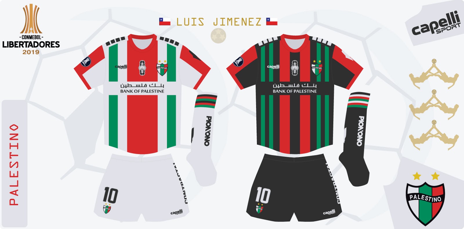 Design Futbol Kits: Palestino 2019 (Libertadores)