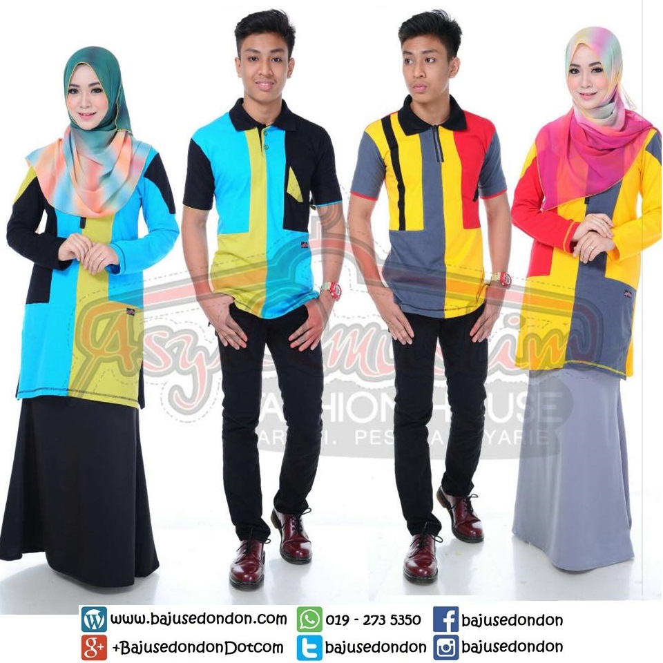 Set Couple Tema Color Blocking
