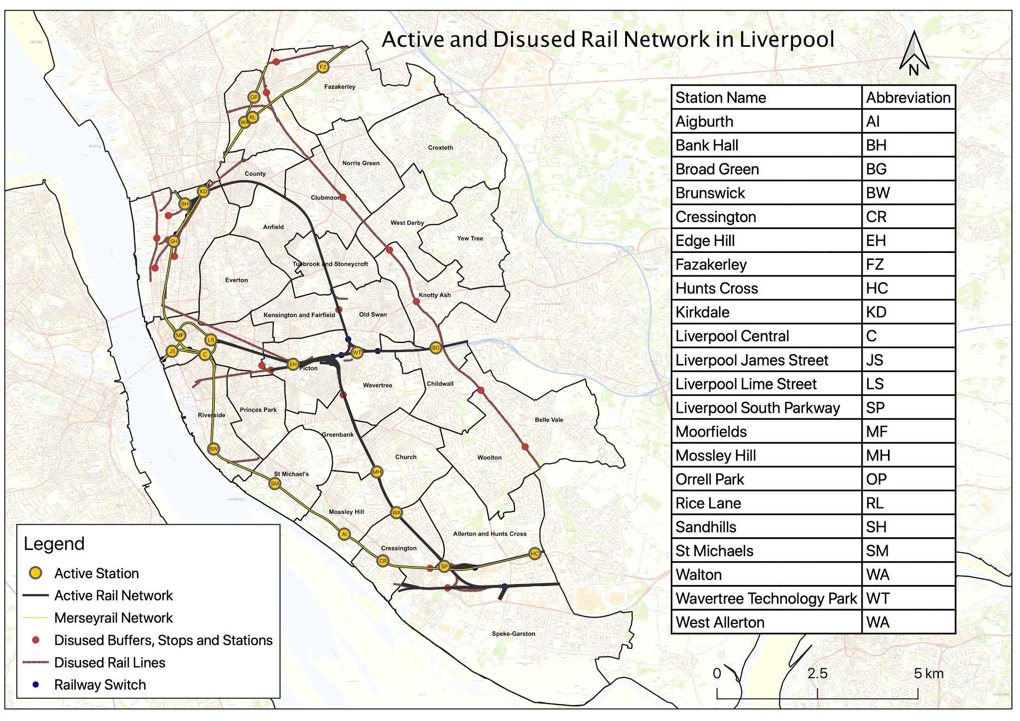 Rail travel in the city of Liverpool